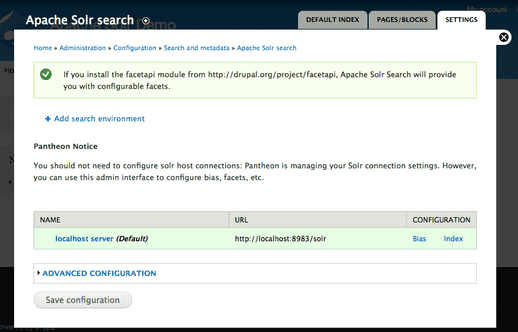 Using Solr on Drupal 7 | Apache Solr for Drupal | Pantheon Docs