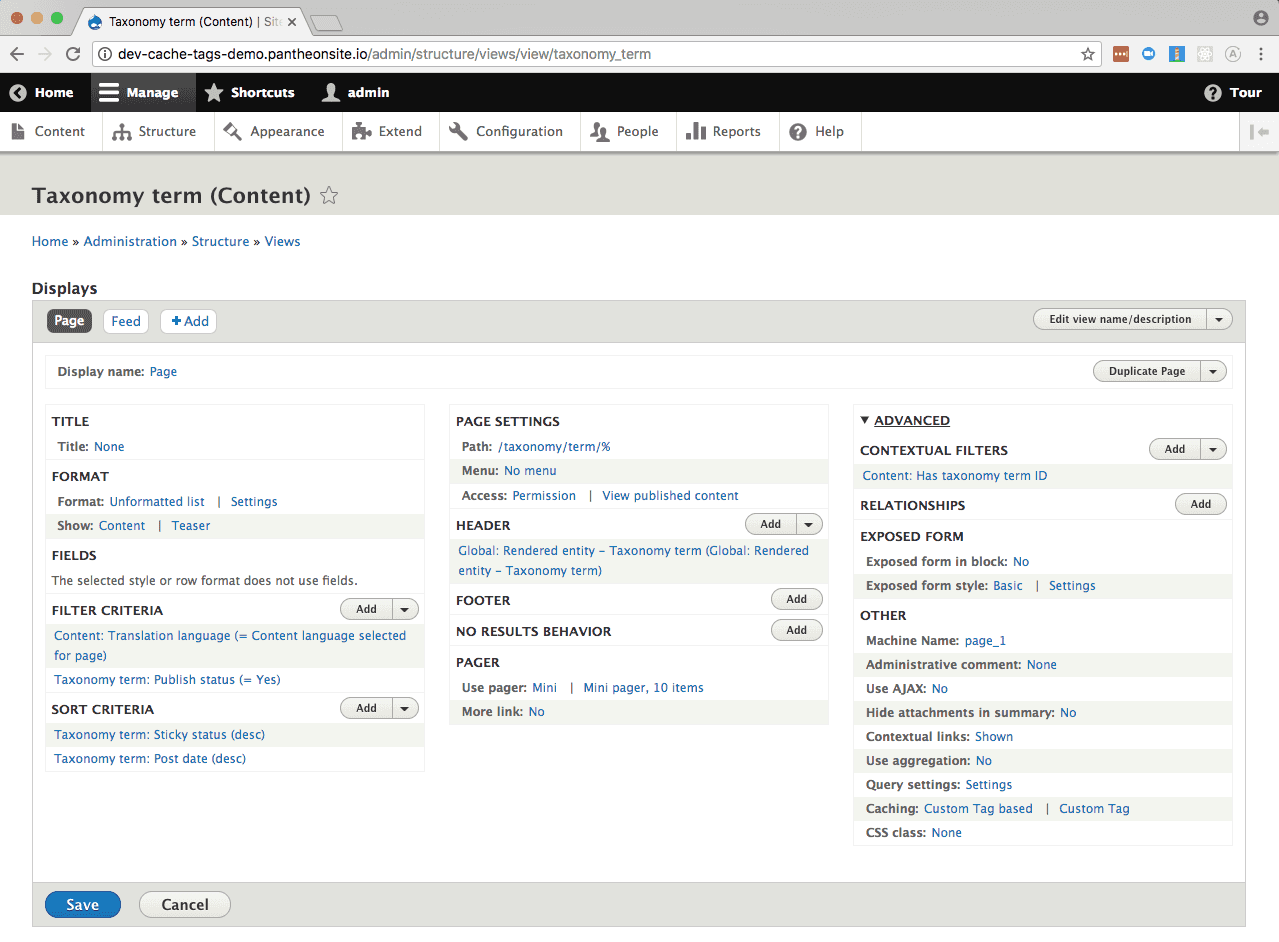 Setting and Clearing Custom Cache Tags in Drupal (v8.8+) | Pantheon Docs