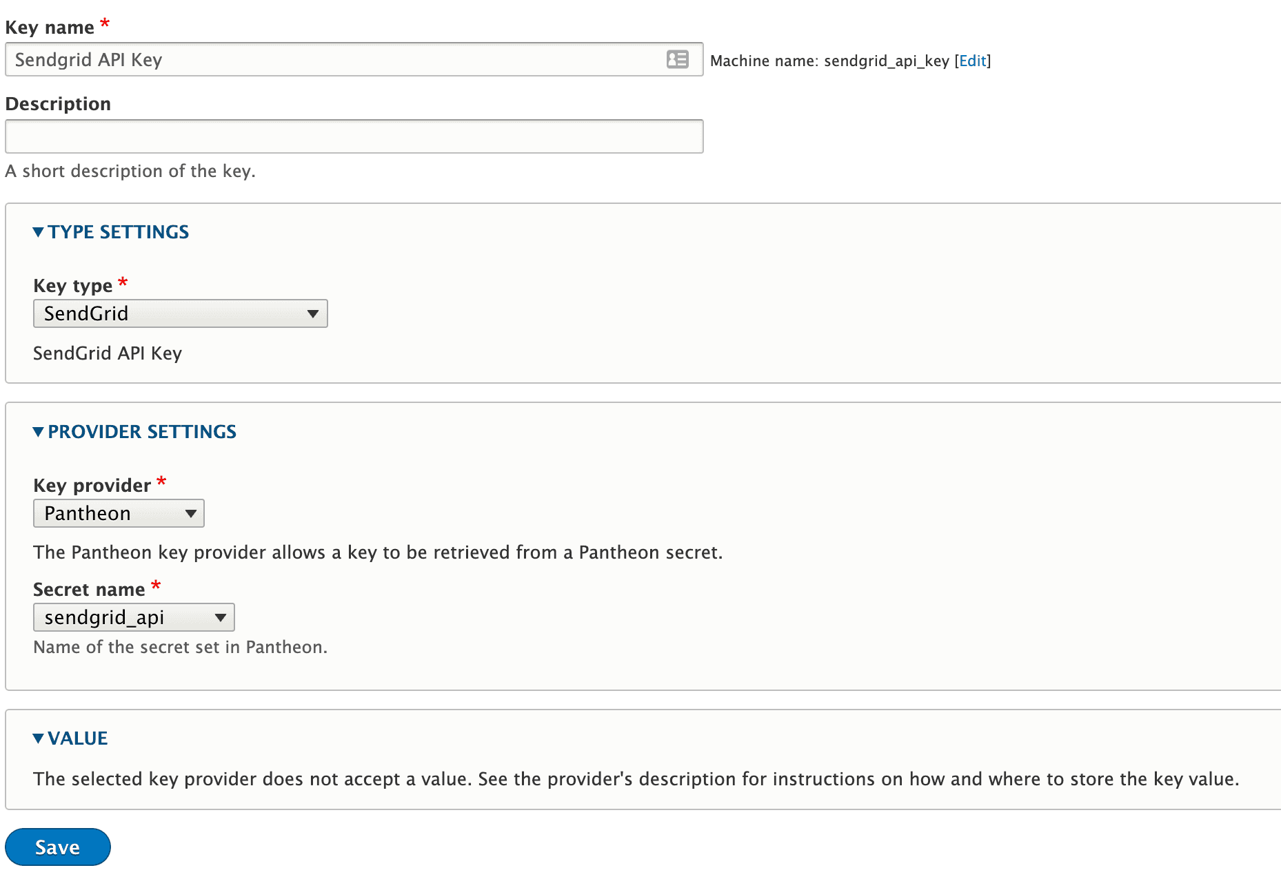 Drupal Key Usage | Pantheon Secrets Guide | Pantheon Docs