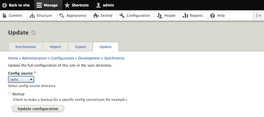 Manage Configuration | Build Tools | Pantheon Docs