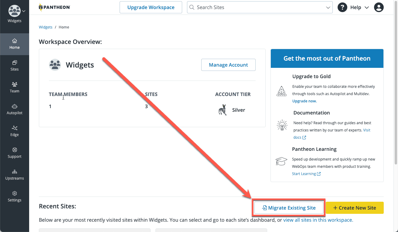 Add a Site | Get Started with Pantheon | Pantheon Docs