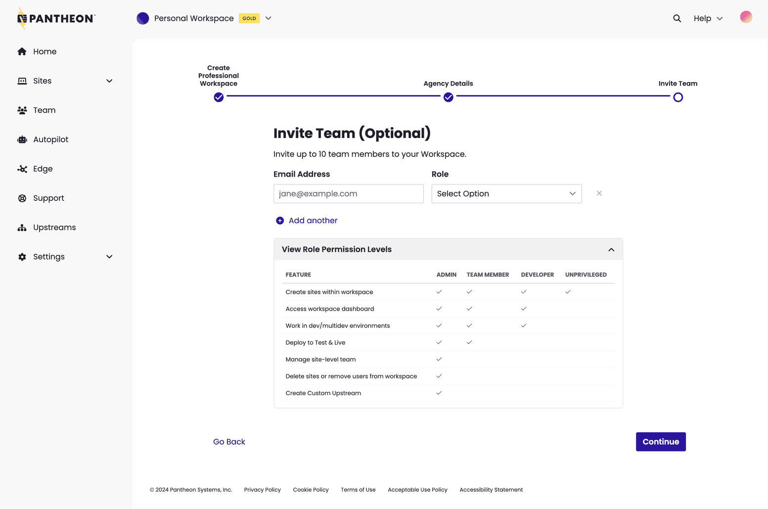 Set Up Your Team | Get Started with Pantheon | Pantheon Docs