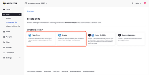 Chapter 3: Site Creation | WebOps Certification | Pantheon Docs